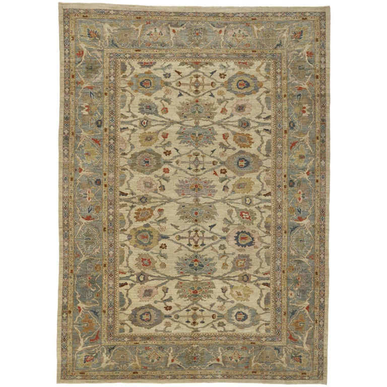 New Neoclassical Style Turkish Oushak Area Rug For Sale at 1stDibs