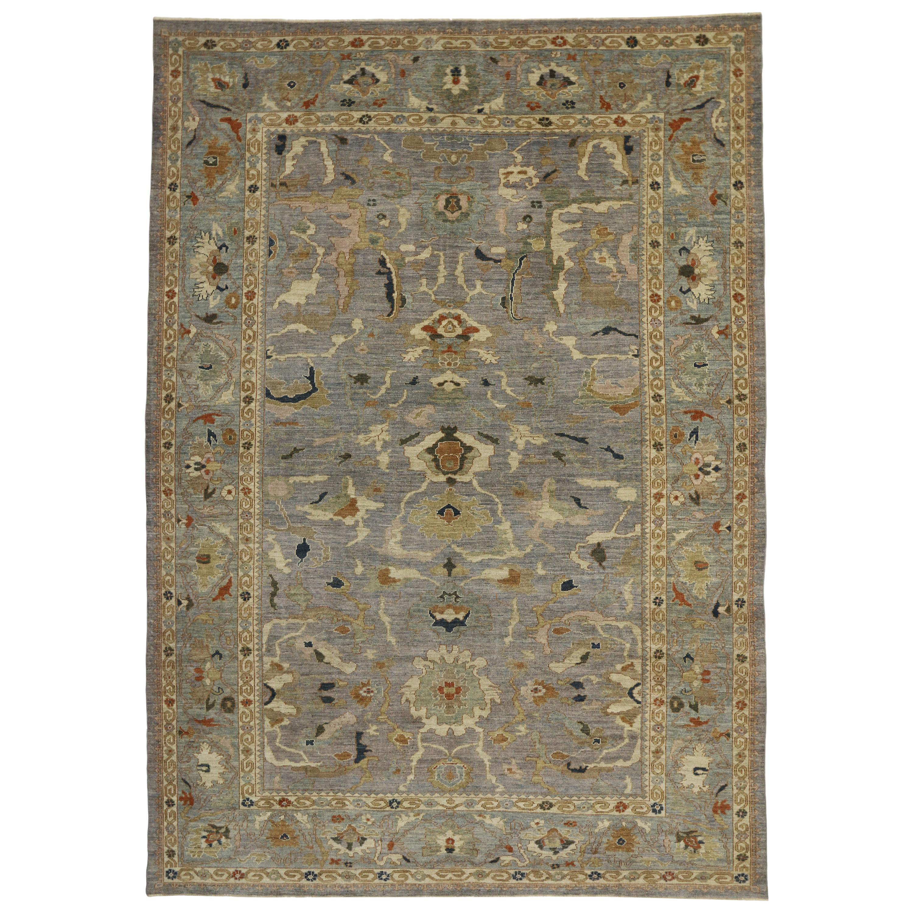 New Neoclassical Style Turkish Oushak Area Rug For Sale at 1stDibs