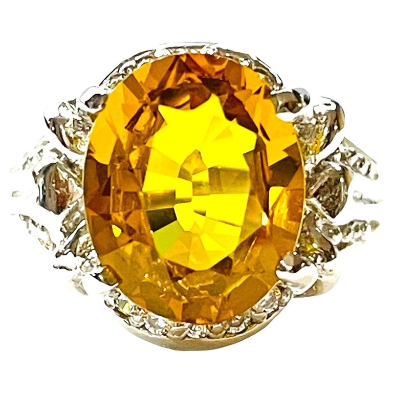 New Nigerian Champagne Morganite Sterling Silver Ring Size 6.25 at 1stDibs