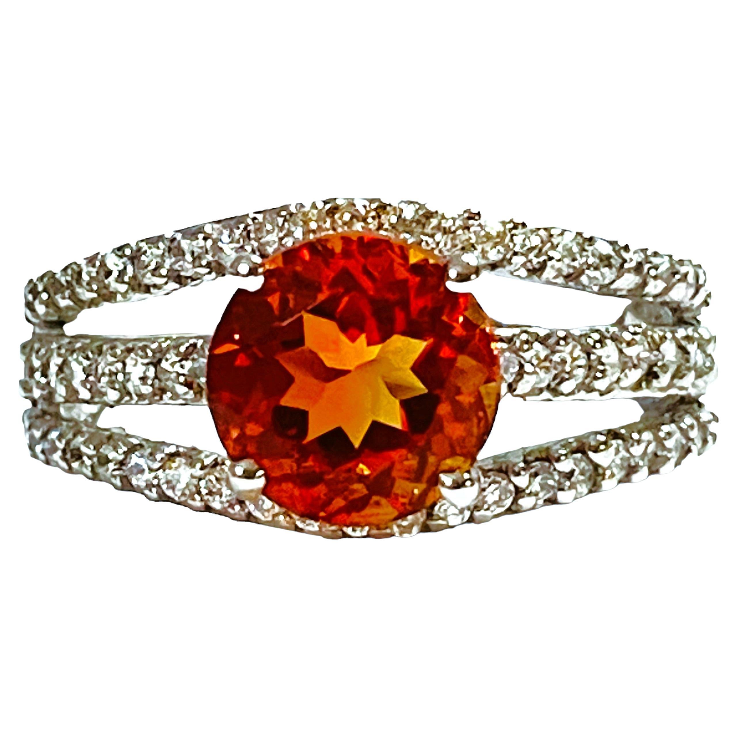 New African If 4.20 Ct Yellow Orange Sapphire and Champagne Sapphire ...