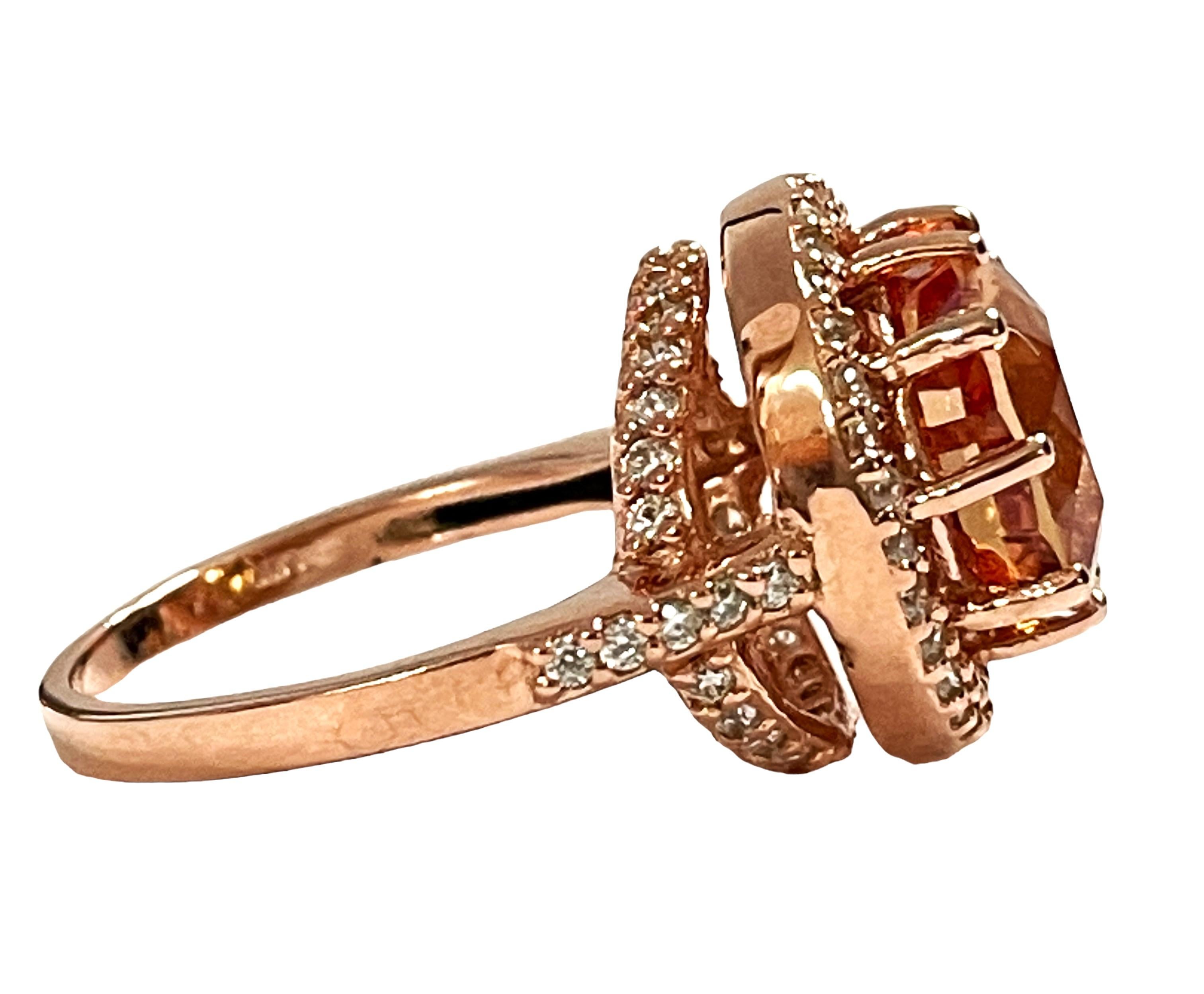 New Nigerian If 6.1Ct Champagne Morganite and Sapphire Rgold Plated ...