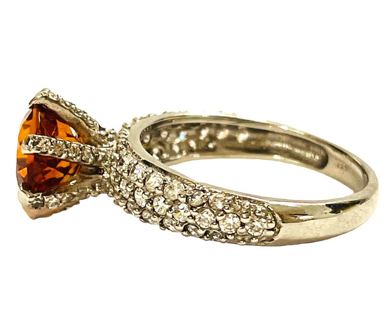 New Nigerian Orange Champagne Morganite and White Sapphire Sterling ...