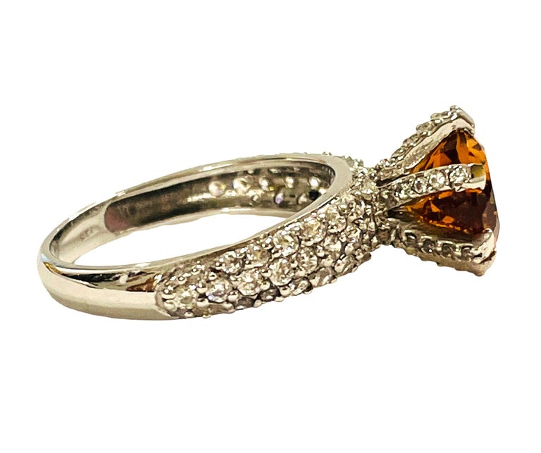 New Nigerian Orange Champagne Morganite and White Sapphire Sterling ...