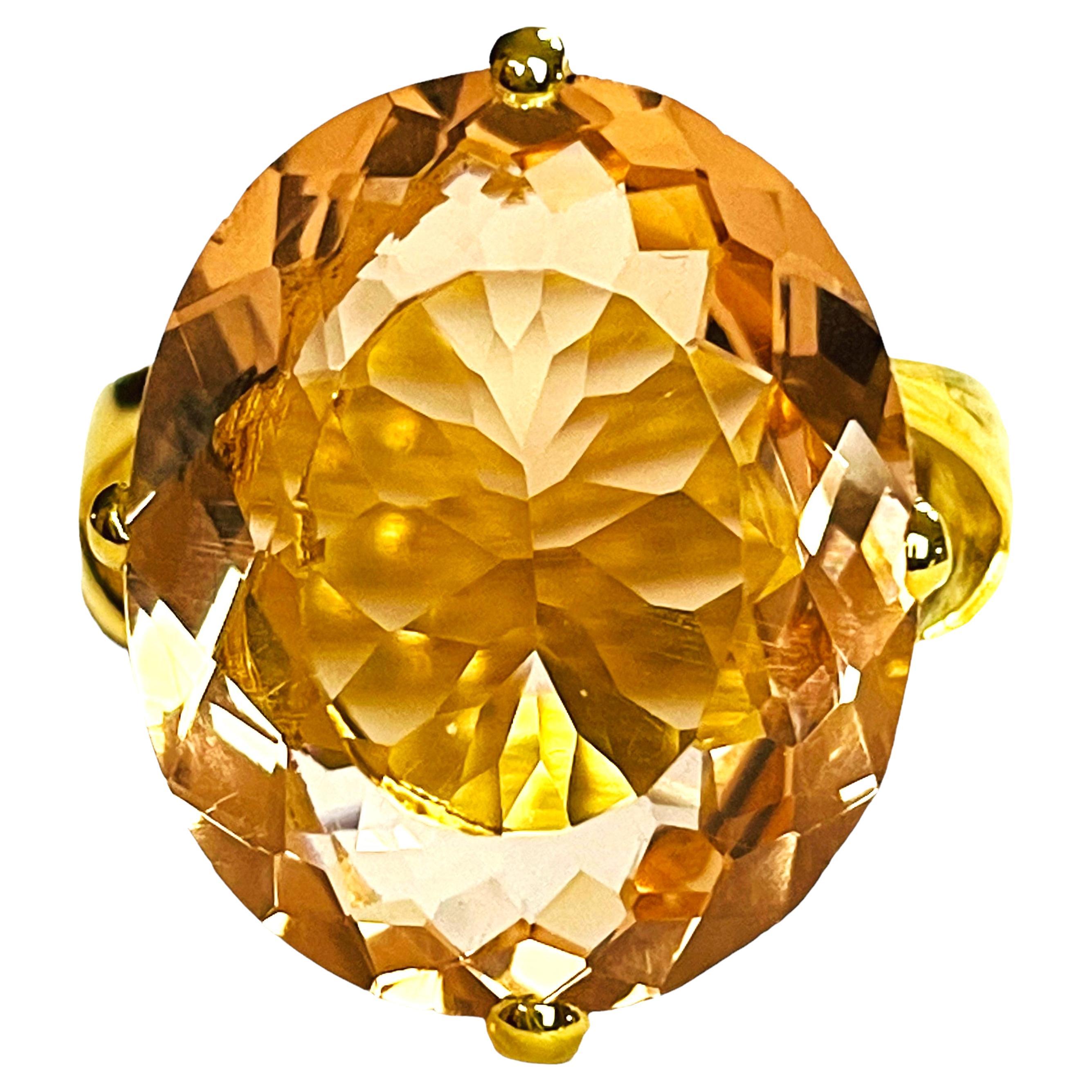 New Nigerian Peach Orange 12 Ct Morganite YGold Plated Sterling Ring at ...