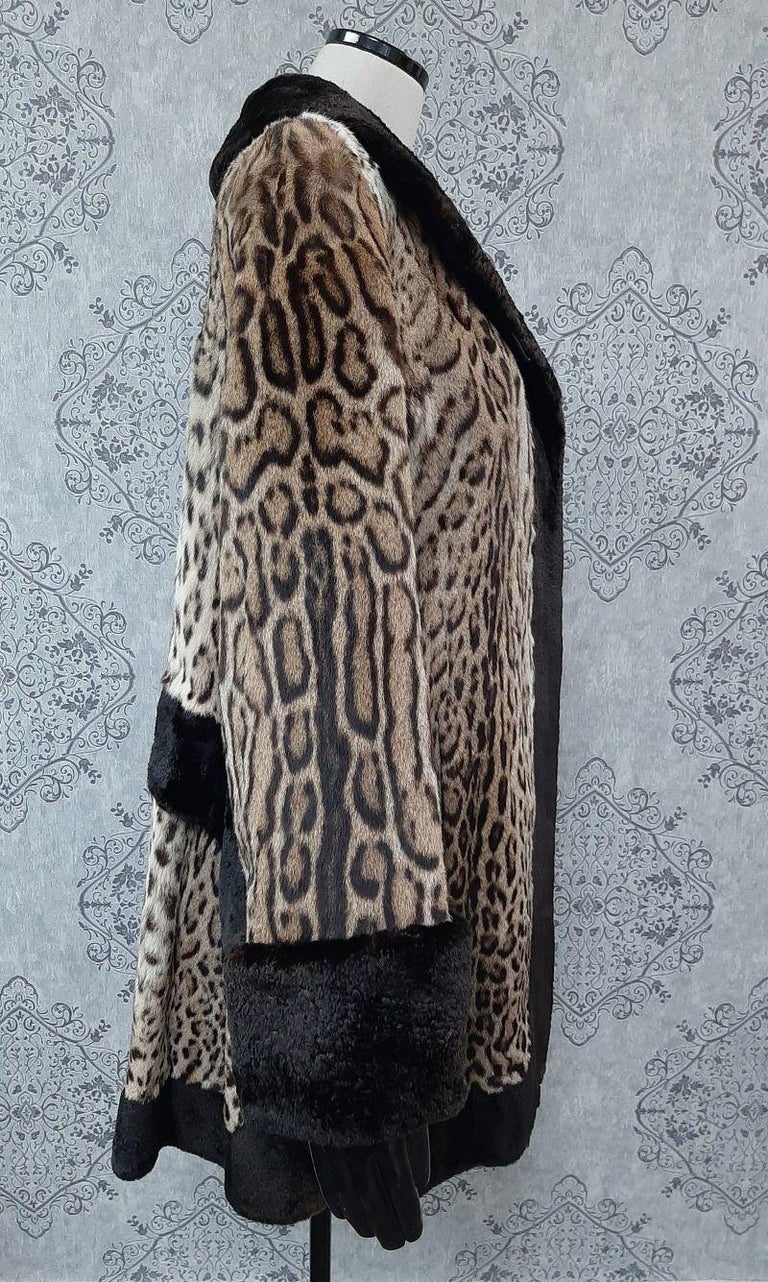 New ocelot fur coat size 14 For Sale at 1stDibs