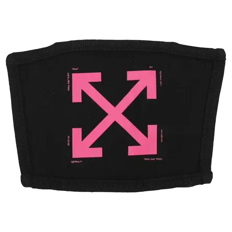 NEW Off-White Virgil Abloh Black Pink Printed Arrow Logo Cotton Mask ...