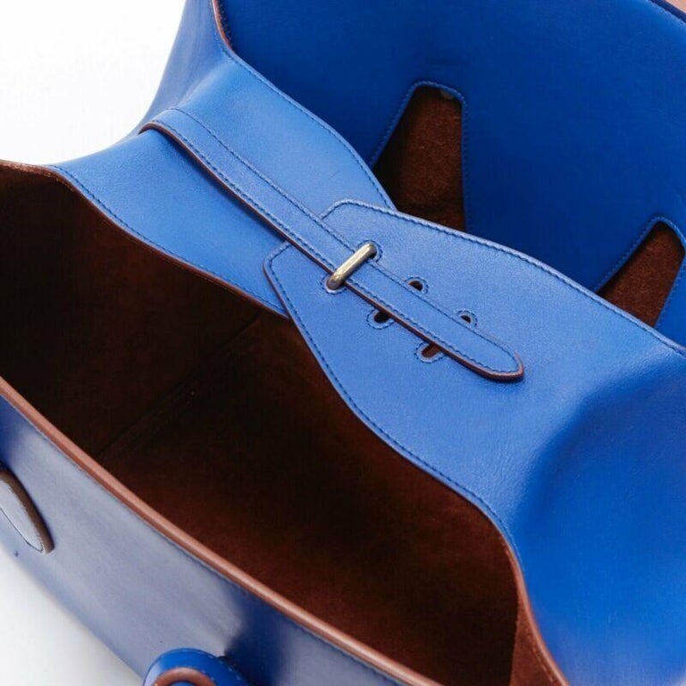 new OLD CELINE Phoebe Philo Knot cobalt blue calf large shopper tote ...