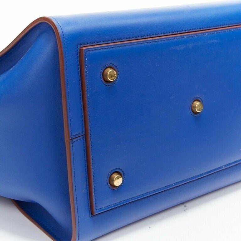 new OLD CELINE Phoebe Philo Knot cobalt blue calf large shopper tote ...