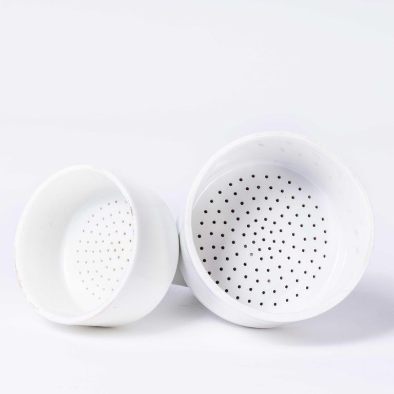 New Old Stock Heavy Ceramic White Funnels, Pair For Sale at 1stDibs