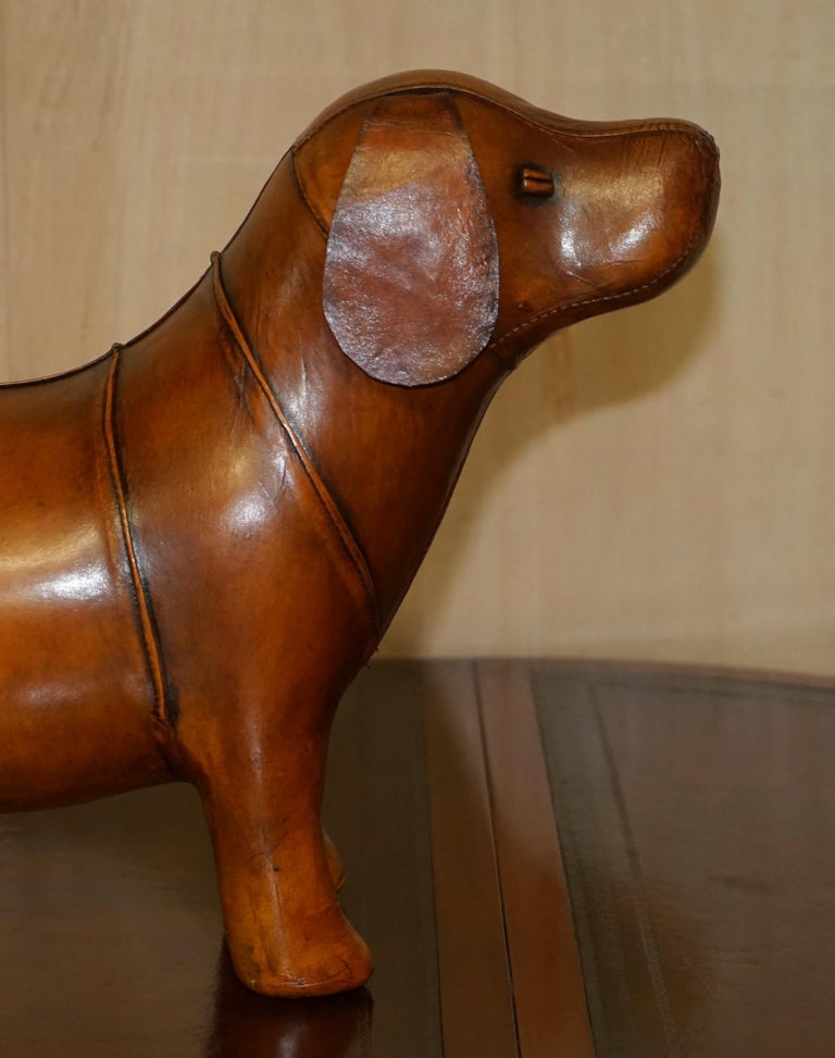 New Old Stock Liberty Style Omersa Brown Leather Dachshund Sausage Dog ...