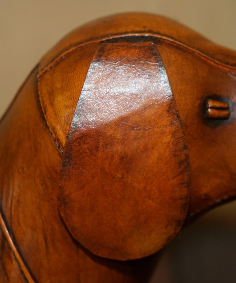 New Old Stock Liberty Style Omersa Brown Leather Dachshund Sausage Dog ...