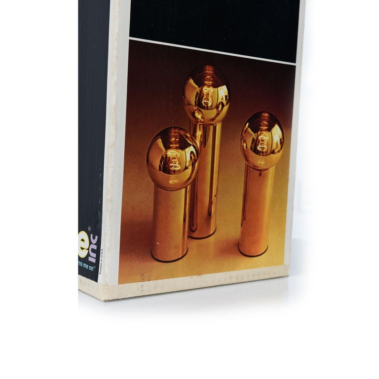 New Old Stock Vintage 1970s Gold Orb New Age Touch Lite Lamp at 1stDibs