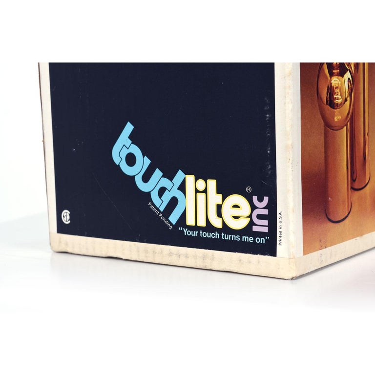 New Old Stock Vintage 1970s Gold Orb New Age Touch Lite Lamp at 1stDibs