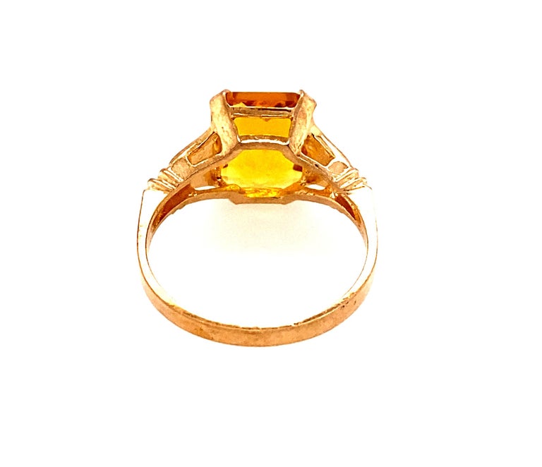 New Old Stock Vintage Citrine Cocktail Ring 3ct Antique Retro Yellow ...