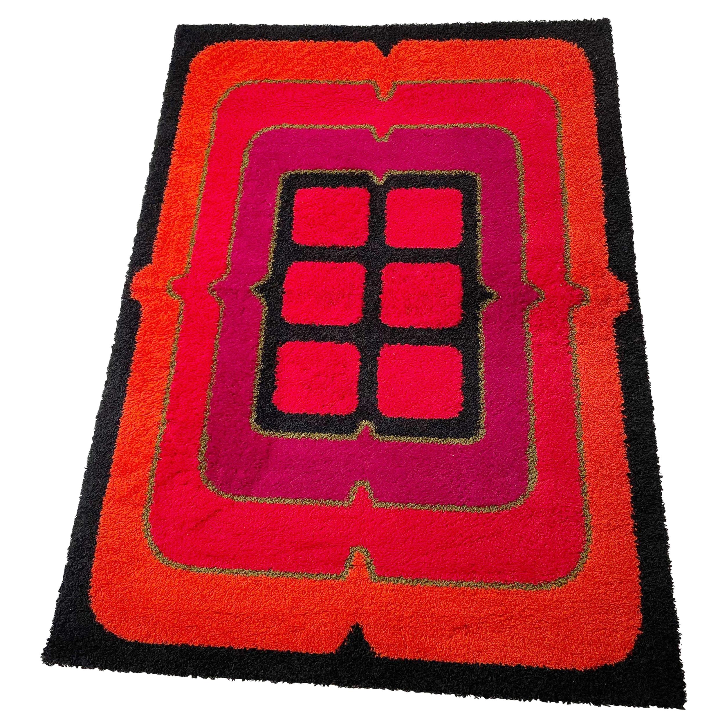 High Pile Pop Art "Finlandia" Rya Rug by Verner Panton for Unika Vaev ...