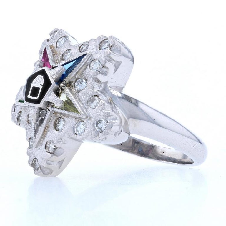 Customizable New Order of the Eastern Star Ring, 14k Gold Synthetic ...