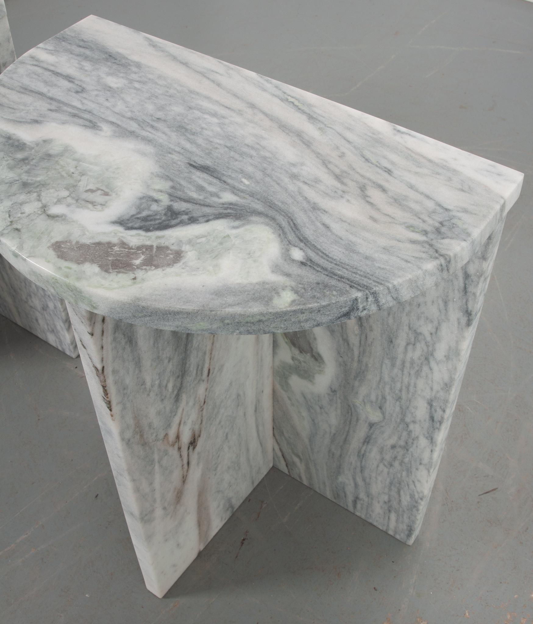 New Pair of Gloria Venato Marble Tables at 1stDibs