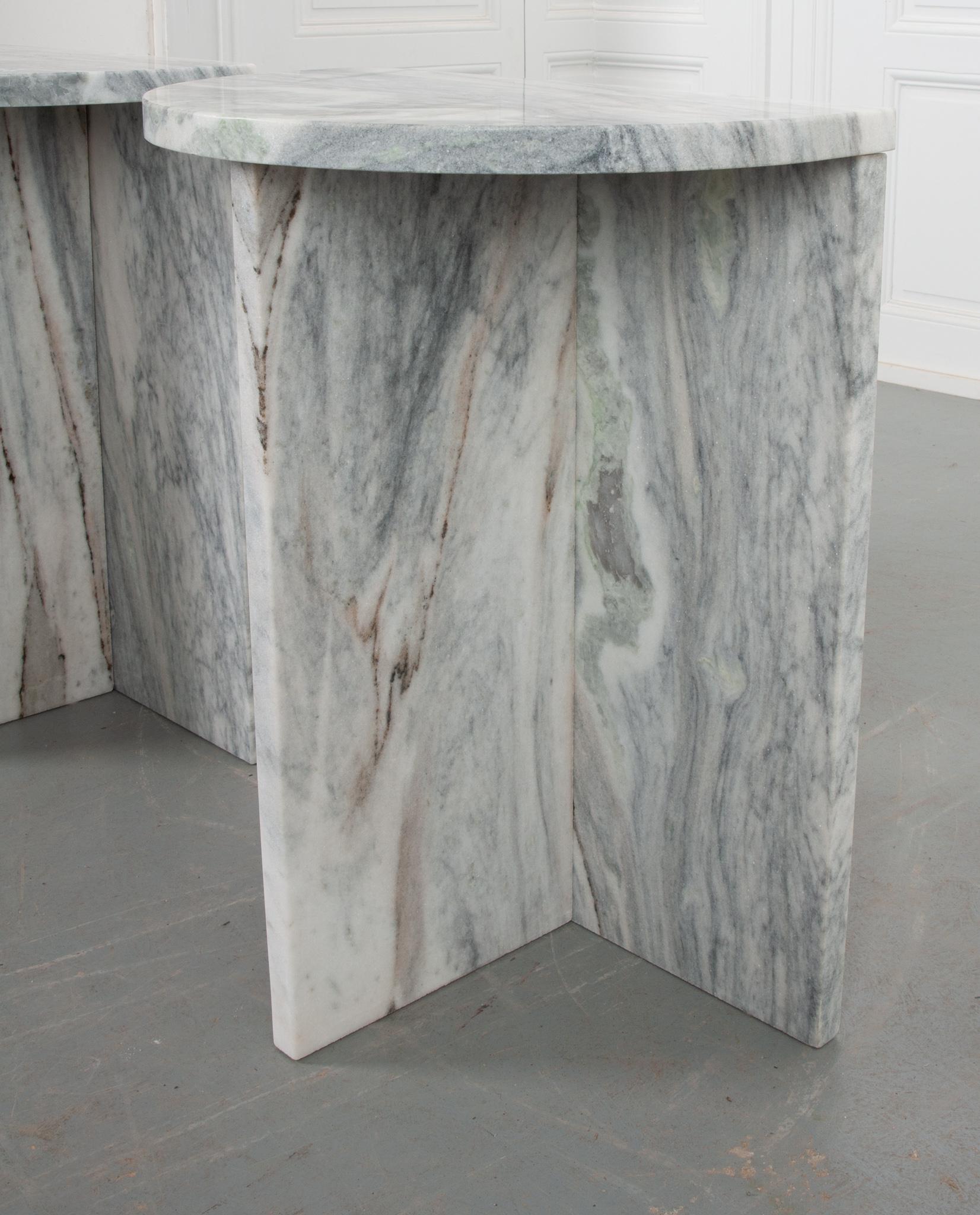 New Pair of Gloria Venato Marble Tables at 1stDibs