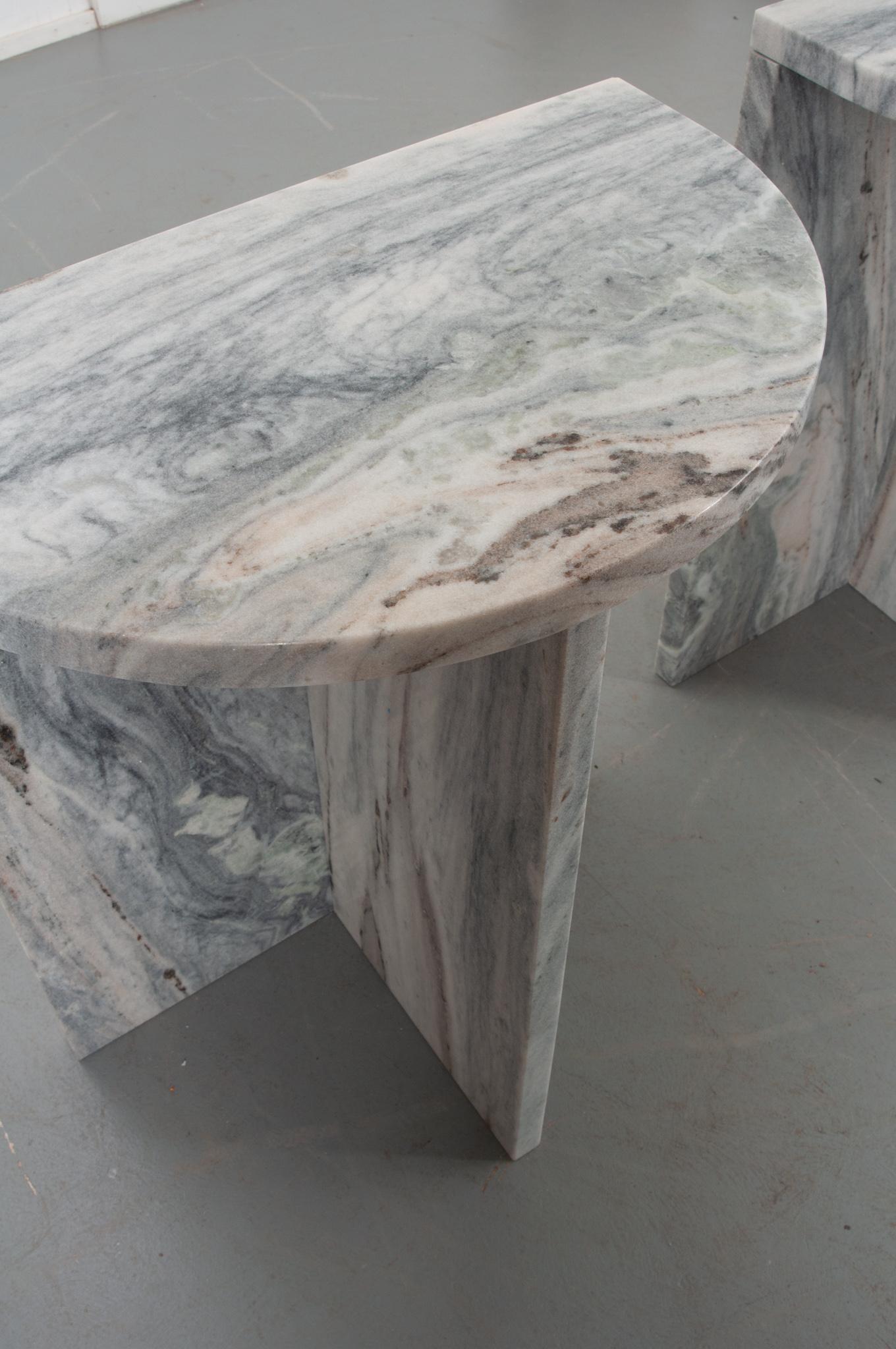 New Pair of Gloria Venato Marble Tables at 1stDibs