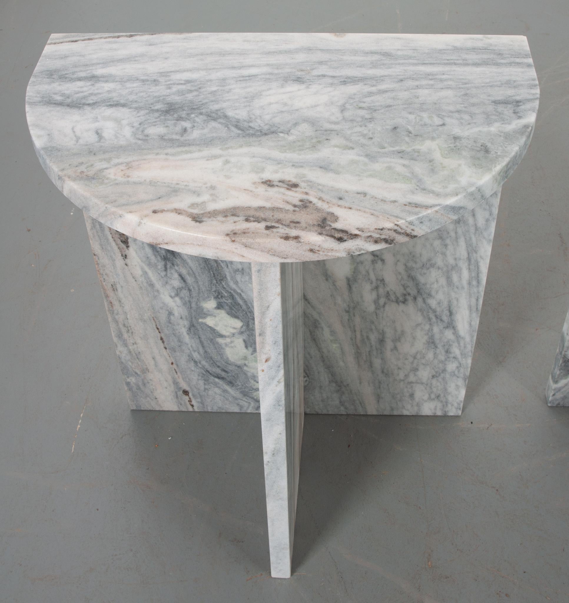 New Pair of Gloria Venato Marble Tables at 1stDibs