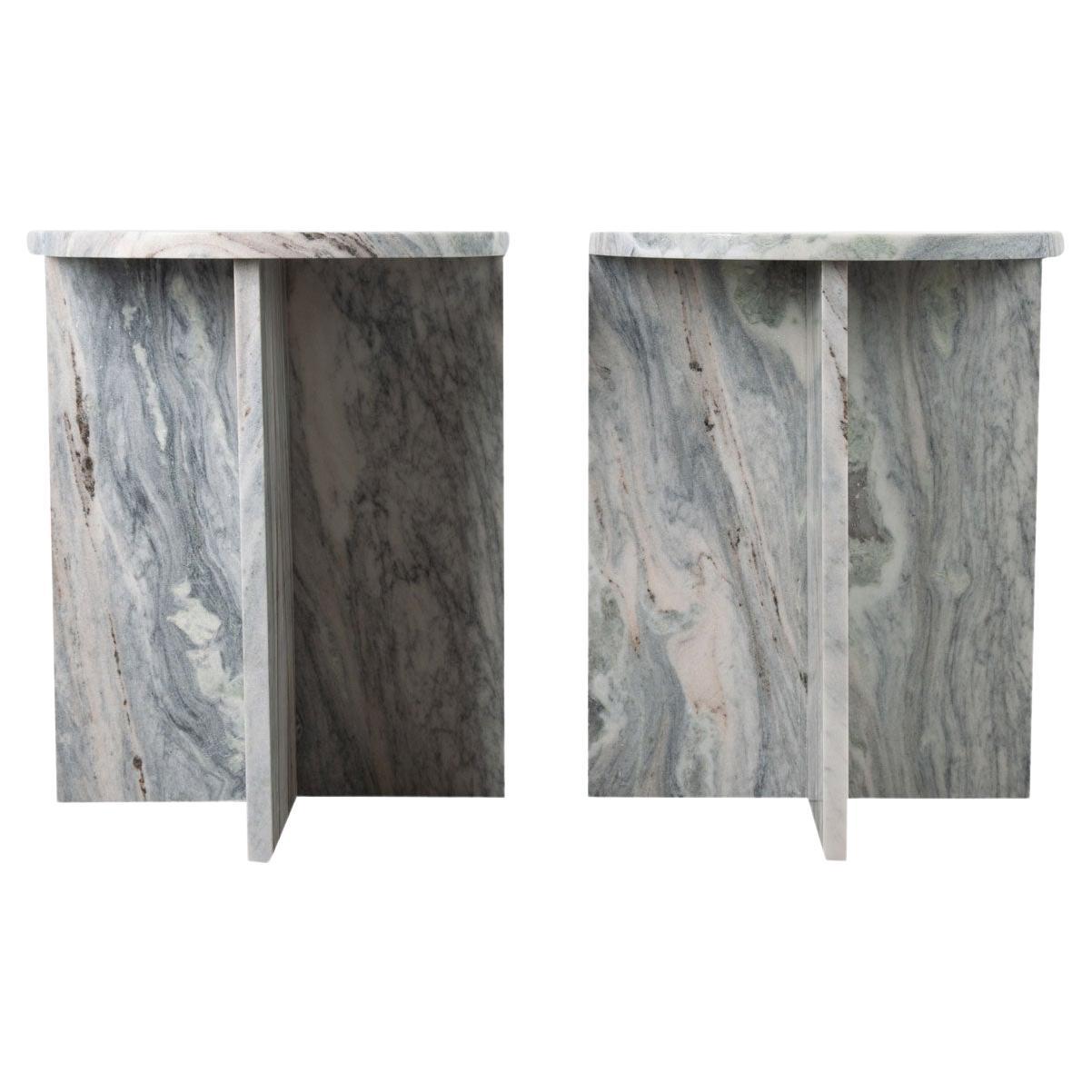New Pair of Gloria Venato Marble Tables at 1stDibs