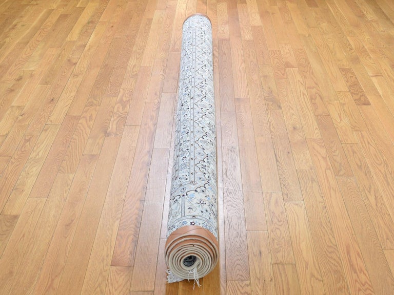 New Persian Nain Wool and Silk 400 KPSI Signed Habibian, Gumbad Design ...