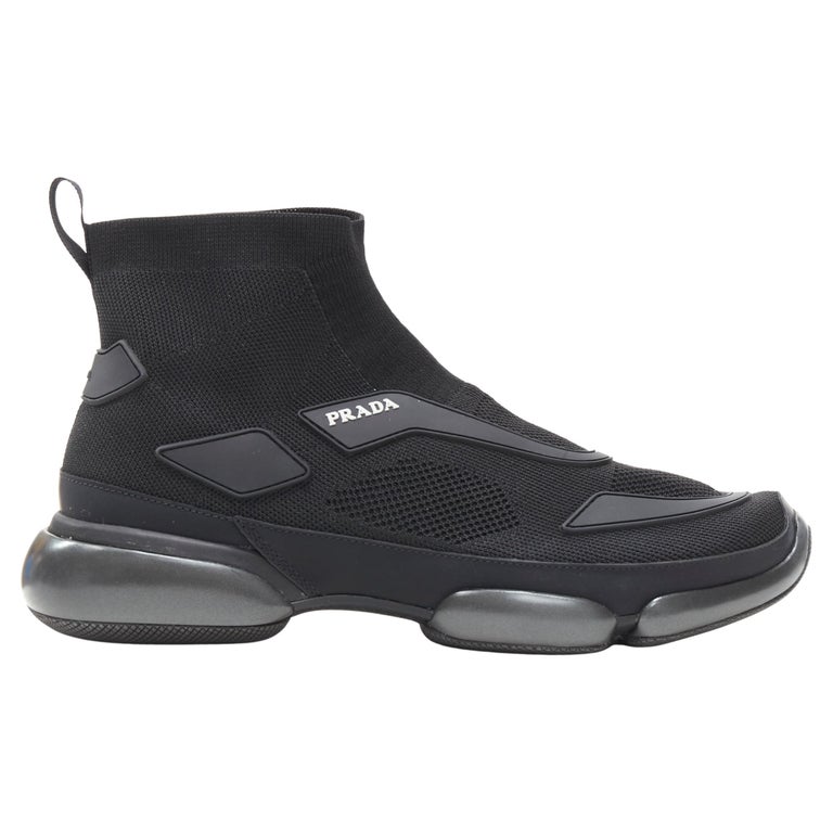 new PRADA 2017 Cloudbust black knit high top metal midsole sneaker UK7.5 US8.5 at 1stDibs