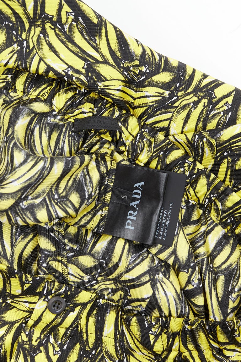 new PRADA iconic banana print 100% silk elasticated waist boxer summer ...