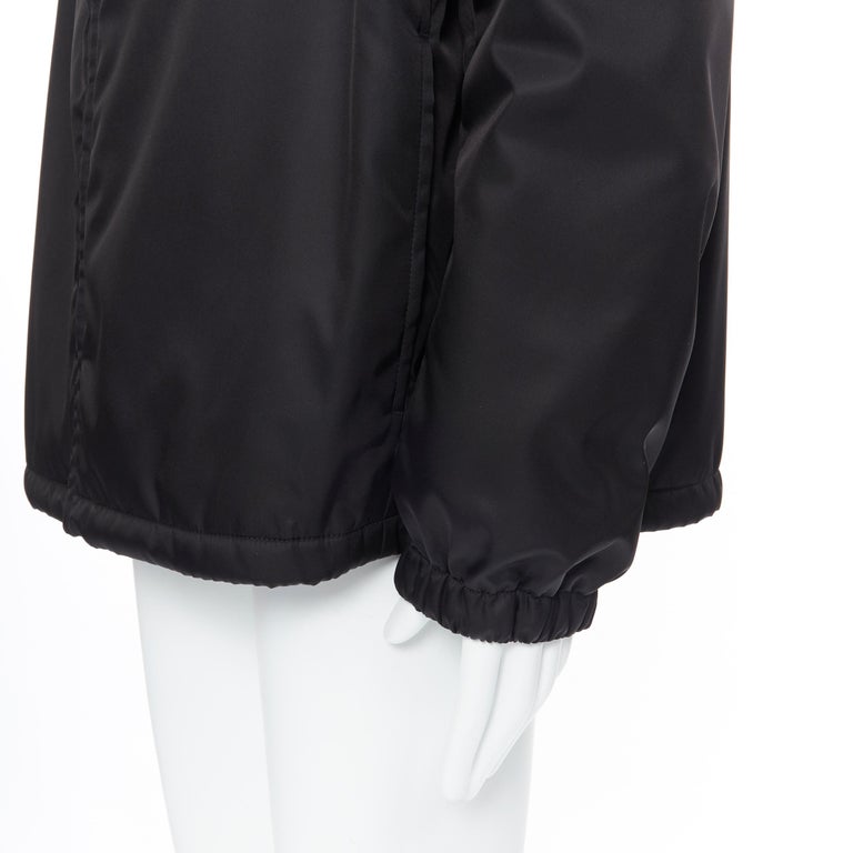 new PRADA Nylon 2019 black triangle logo oversized padded jacket XXL ...
