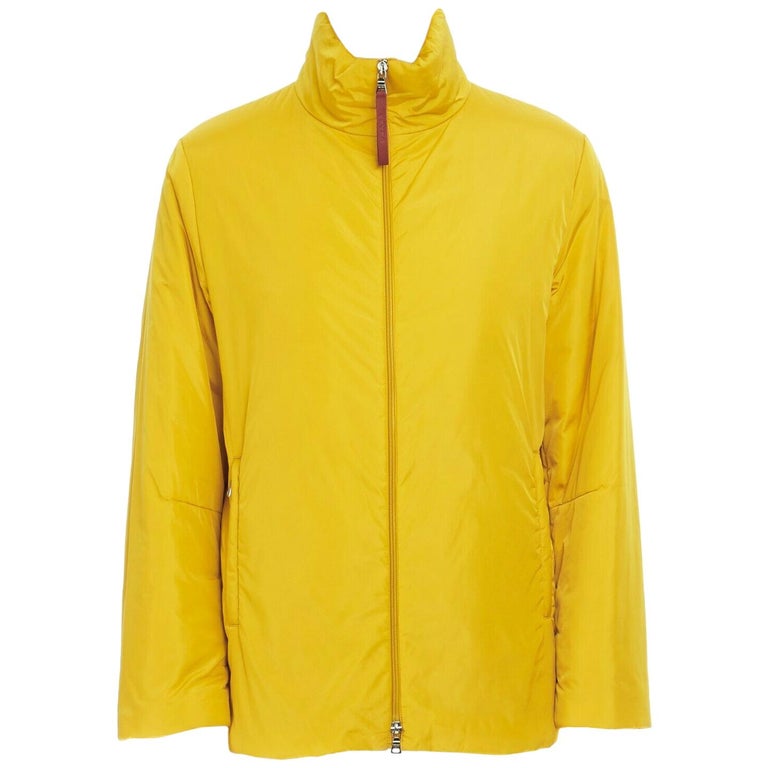 new PRADA Red Line yellow polyester padded long length snowboard jacket ...