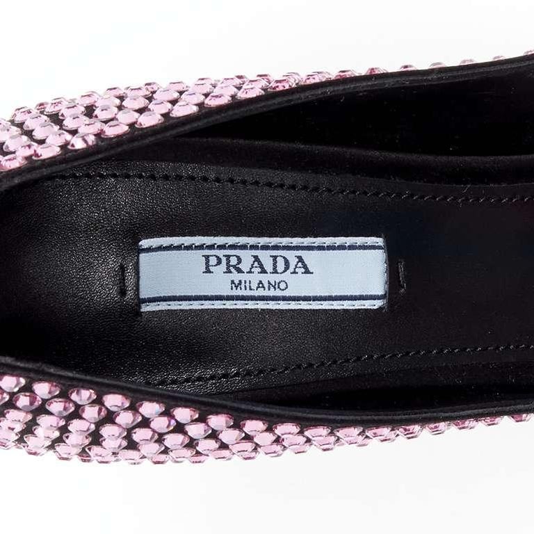 new PRADA Runway Rosa pink rhinestone crystal embellished pump EU37 For Sale at 1stDibs