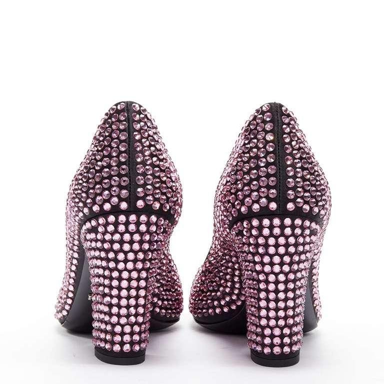 new PRADA Runway Rosa pink rhinestone crystal embellished pump EU38 For ...