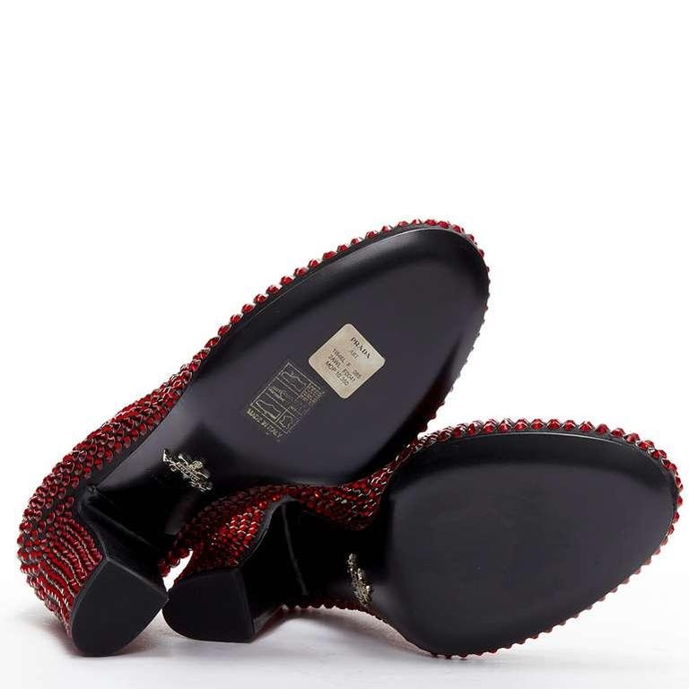 new PRADA Runway Ruby red diamante crystal embellished pump EU37.5 For ...