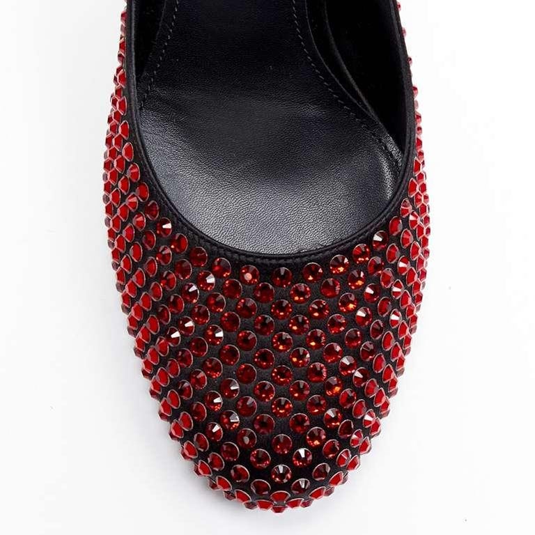new PRADA Runway Ruby red diamante crystal embellished pump EU37.5 For ...
