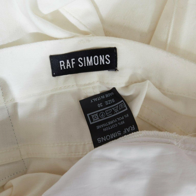 new RAF SIMONS Runway SS15 white RS brand patch straight denim jeans ...