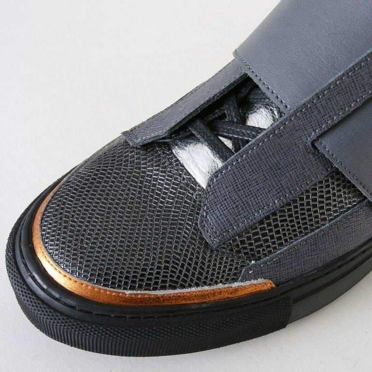 new RAF SIMONS STERLING RUBY silver strapped high top sneakers shoes ...