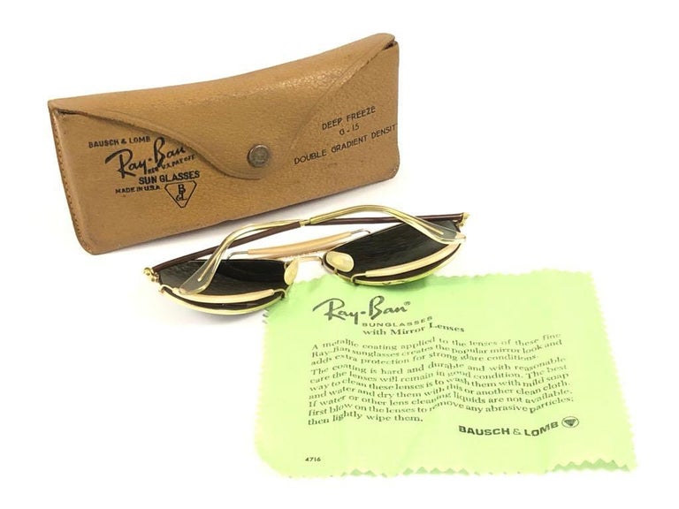 New Ray Ban Deep Freeze 12K Gold Double Mirror Collectors Item USA ...