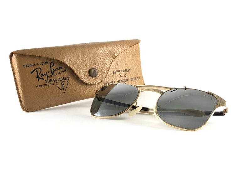 New Ray Ban Deep Freeze Signet 12K Gold Collectors Item USA Sunglasses ...