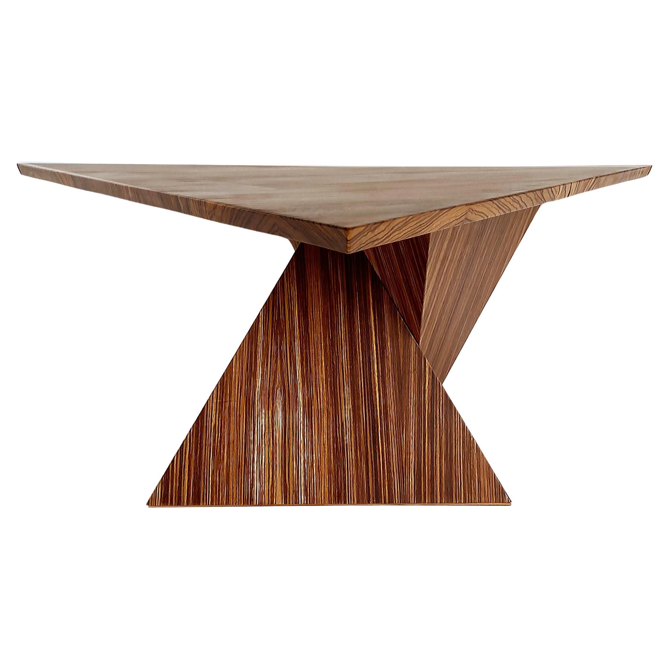 New Ray Pirello Studio Zebrawood Tetrahedron Cocktail Table For Sale at ...