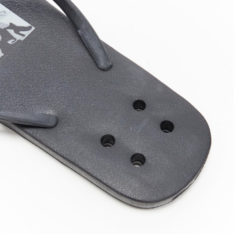 new RICK OWENS rare signature logo print punctured cut out thong ...