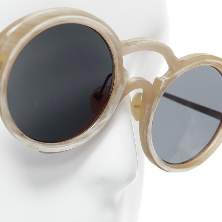 new RIGARDS RG0095 genuine natural horn black lens rounded sunglasses ...