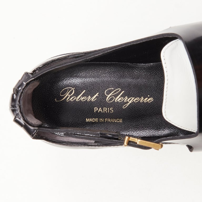 new ROBERT CLERGERIE Psilly black fringe tule cut out platform brogue ...