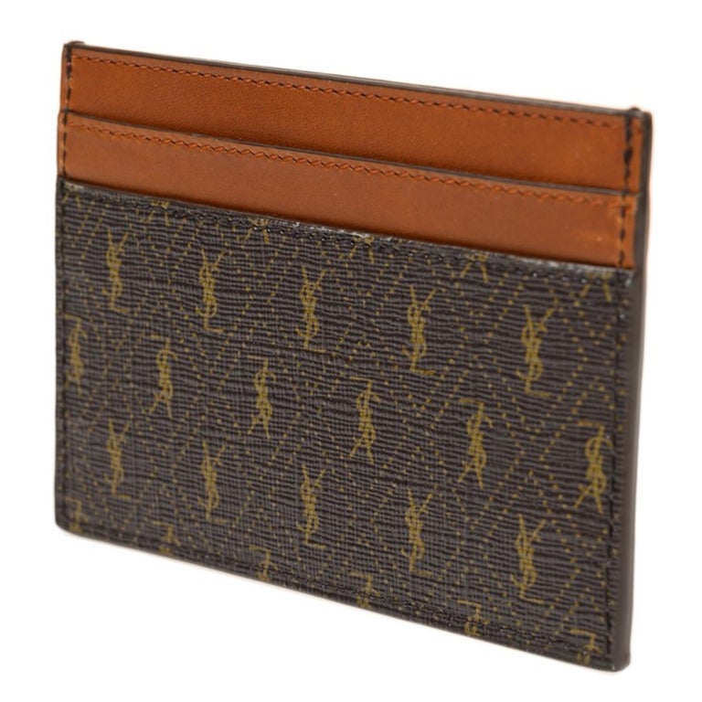 New Saint Laurent Black Le Monogramme Cassandre Canvas Card Holder ...