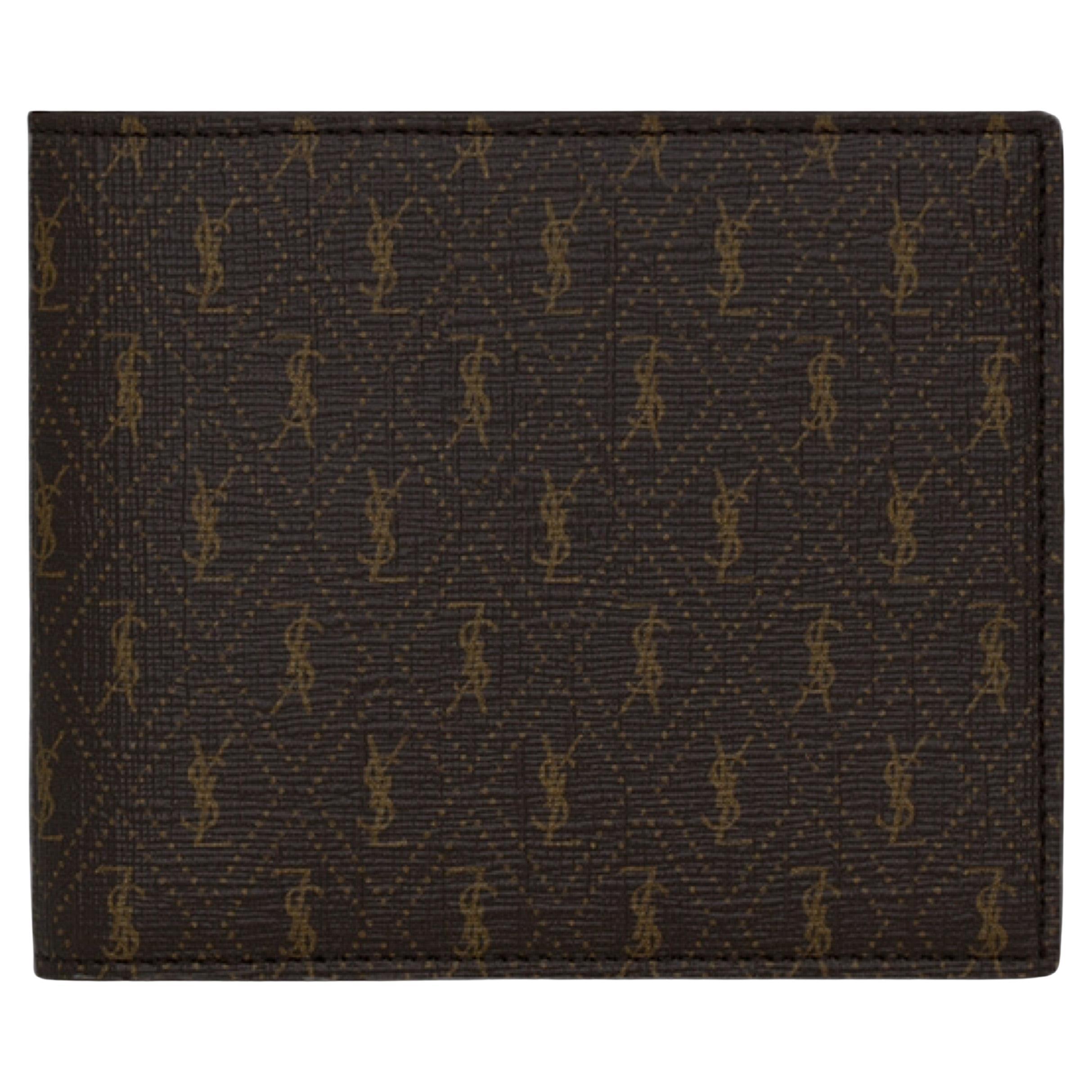New Saint Laurent Black Le Monogramme East/West Cassandre Canvas Bifold ...