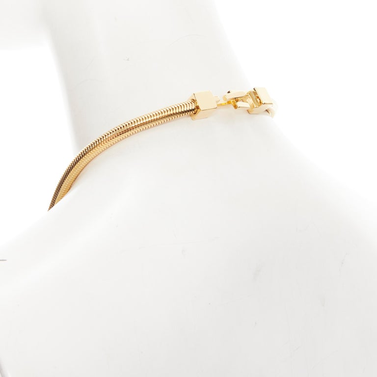 new SAINT LAURENT Hedi Slimane Opium white stone pendent coil chain ...