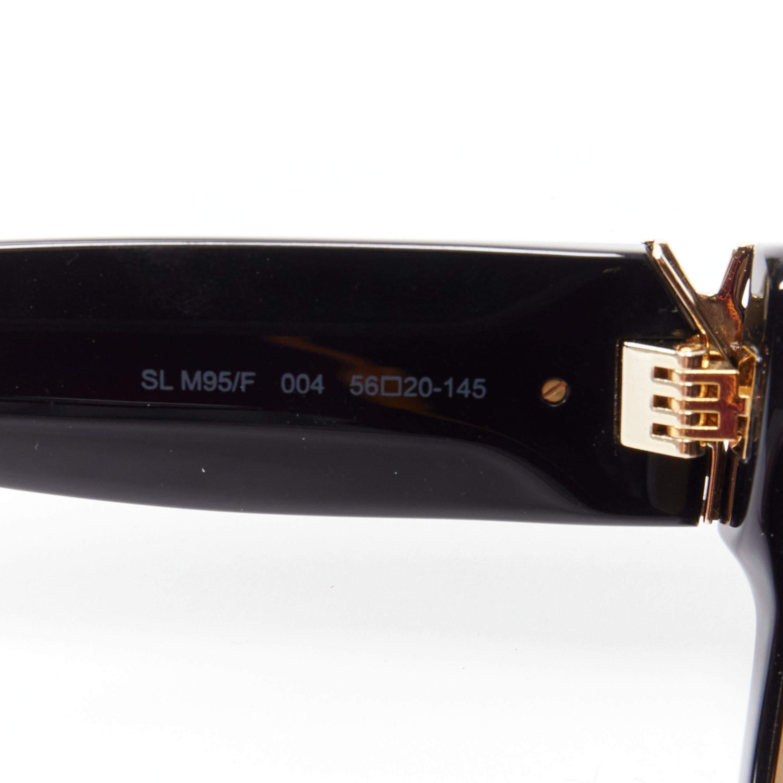 new SAINT LAURENT SL M95/F black oversizwed black lens gold YSL ...