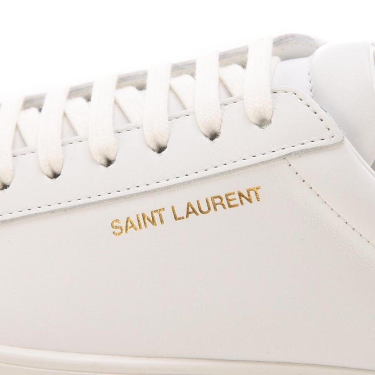 NEW Saint Laurent White Andy Leather Sneakers Size 40 EU 10 US For Sale ...