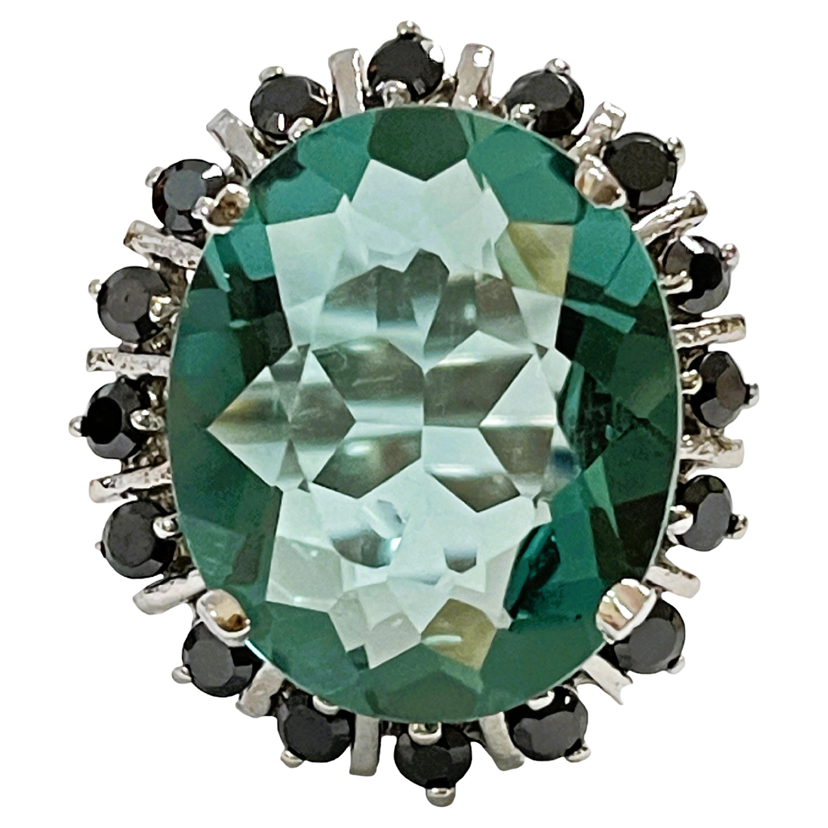 Important 18K Santa Maria Aquamarine Octagonal Diamond Ring For Sale at ...