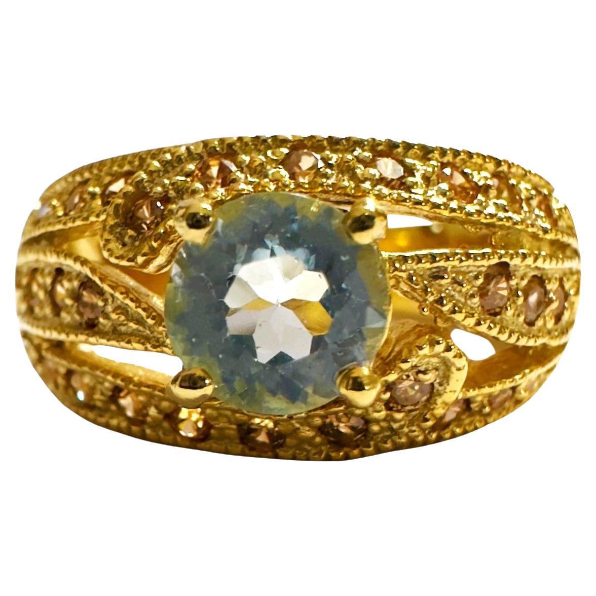 New Santa Maria 15.70 Ct Aquamarine and Blue and White Sapphire ...