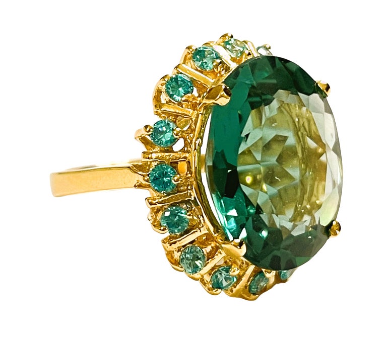 New Santa Maria IF 10.3 Ct Aquamarine and Blue Sapphire Ygold Plated ...